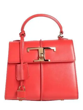 TOD'S Leather Handbag With Appliqués - Red