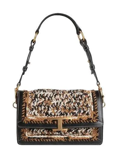 TOD'S Handbag In Textile Fibers And Leather - Camel