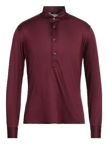 TOMBOLINI Polo Shirt Burgundy Size Cotton - Red
