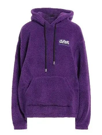 Gcds Sherpa Fleece Logo Hoodie - Purple