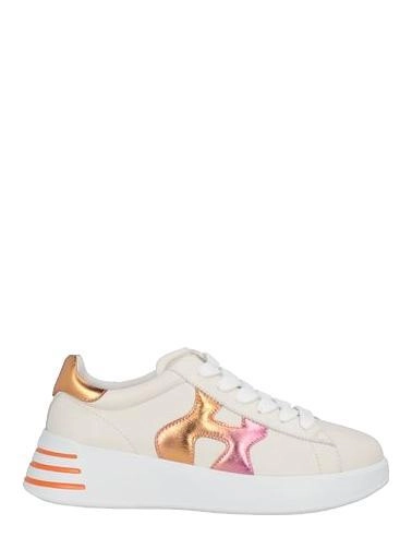 Hogan Soft Leather Sneakers With Multicolor H Logo - Ivory