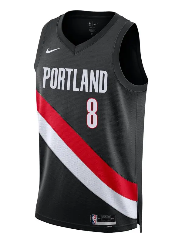 Nike Deni Avdija Portland Trail Blazers Icon Edition Dri-fit Nba Swingman Jersey - Black