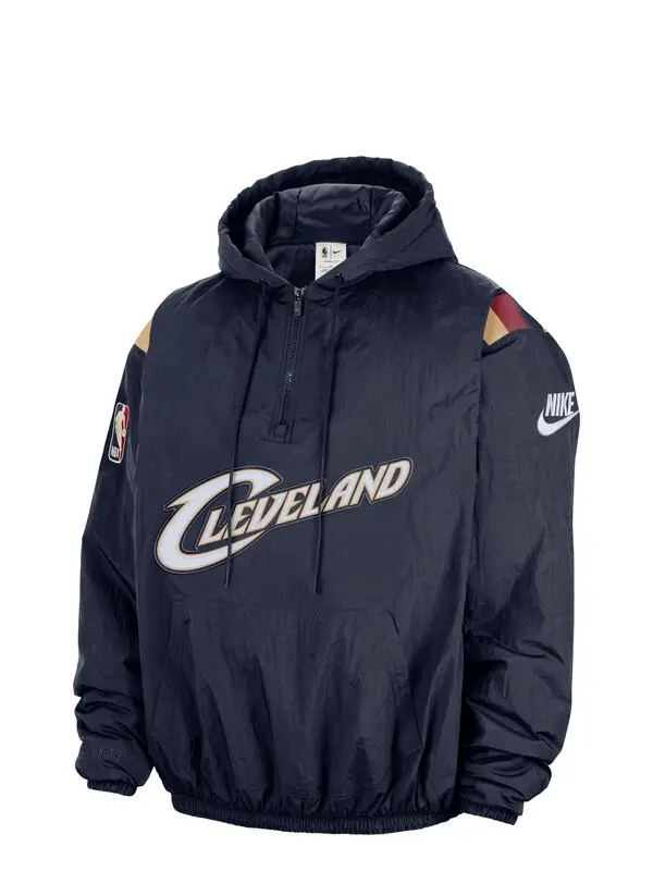 Nike Cleveland Cavaliers Hardwood Classics Therma-fit Nba 1/2-zip Hoodie - Blue