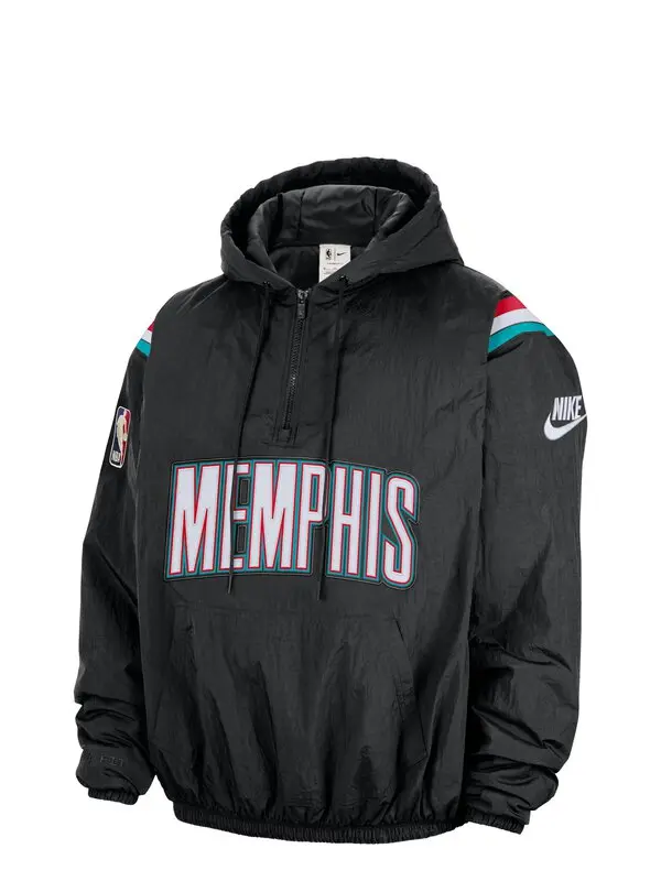 Nike Memphis Grizzlies Hardwood Classics Nba Therma-fit 1/2-zip Hoodie - Black