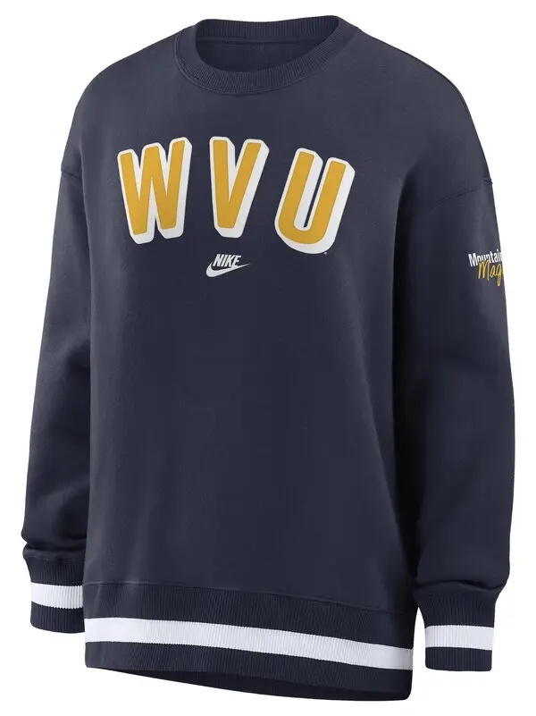 Nike West Virginia Legacy Phoenix Oversized Pullover Crew - Blue
