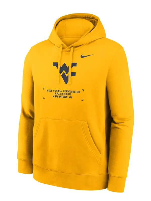 Nike West Virginia Club Basketball 2-hit College Pullover Hoodie - Yellow