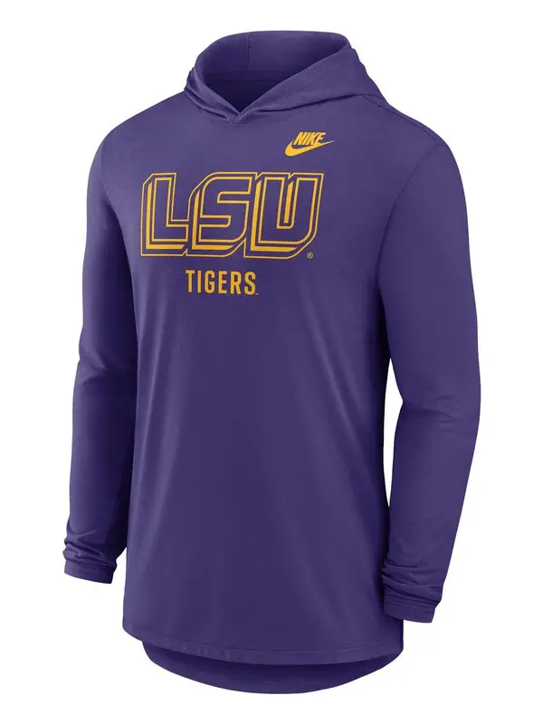 Nike Lsu Legacy Dri-fit College Long-sleeve Hooded T-shirt - Purple