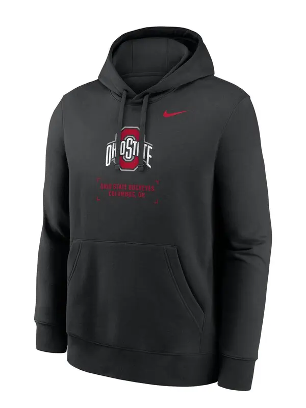 Nike Ohio State Club Basketball 2-hit College Pullover Hoodie - Black