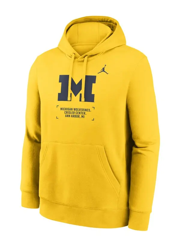 JORDAN Michigan Club Basketball 2-hit College Pullover Hoodie - Yellow