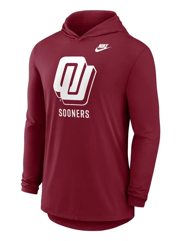Nike Oklahoma Legacy Dri-fit College Long-sleeve Hooded T-shirt - Red