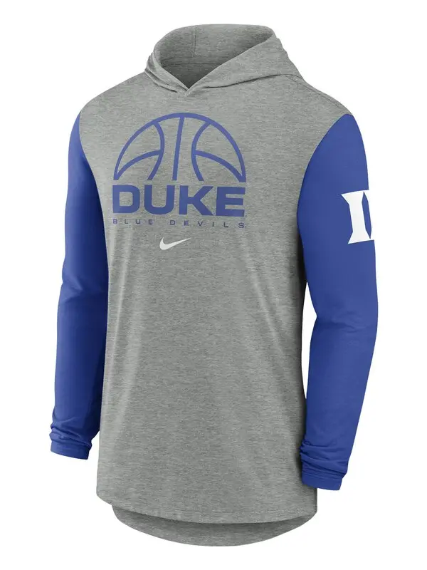Nike Duke Basketball Dri-fit College Long-sleeve Hooded T-shirt - Grey