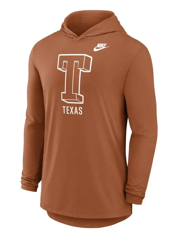 Nike Texas Legacy Dri-fit College Long-sleeve Hooded T-shirt - Orange