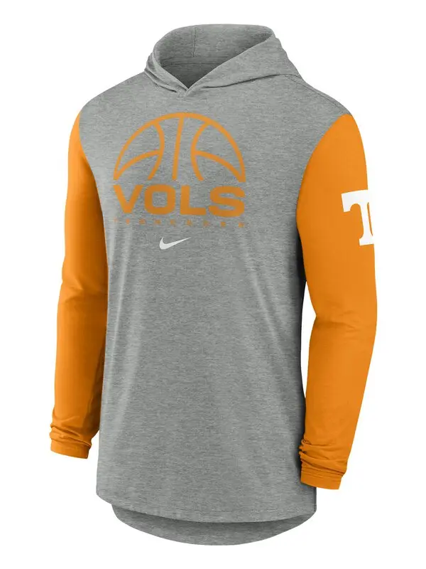 Nike Tennessee Basketball Dri-fit College Long-sleeve Hooded T-shirt - Grey