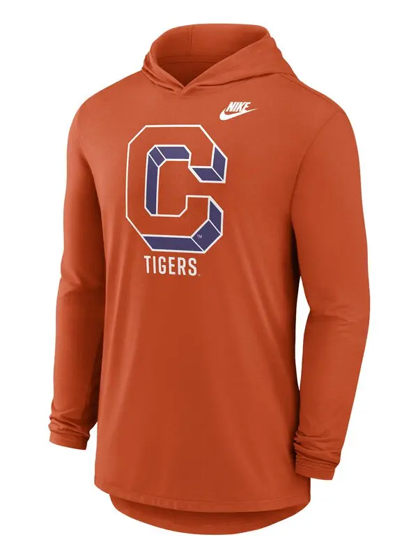 Nike Clemson Legacy Dri-fit College Long-sleeve Hooded T-shirt - Orange