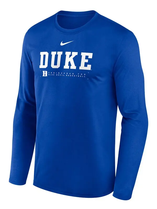 Nike Duke Courtside Basketball Shootaround Legend Dri-fit College Long-sleeve T-shirt - Blue