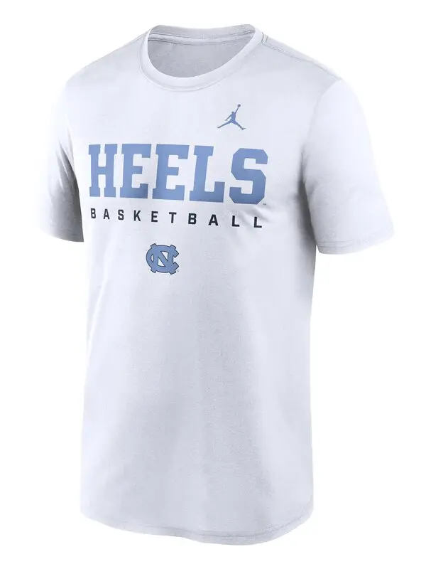 JORDAN North Carolina Courtside Basketball Legend Brand Dri-fit College T-shirt - White