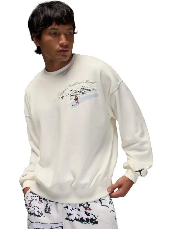 JORDAN Brooklyn Fleece Crew-neck Sweatshirt - White