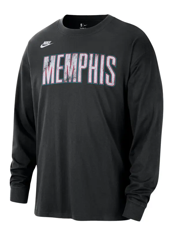 Nike Memphis Grizzlies Hardwood Classic Essential Nba Long-sleeve T-shirt - Black