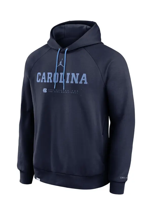 Nike North Carolina Courtside Basketball Practice Jordan Brand Dri-fit Pullover Hoodie - Blue