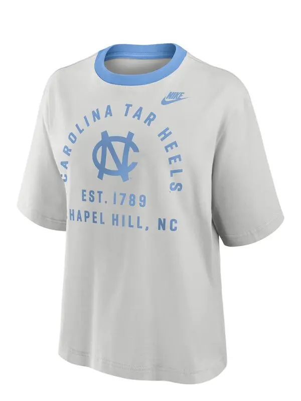 Nike North Carolina Legacy Arch Script Boxy College T-shirt - Grey