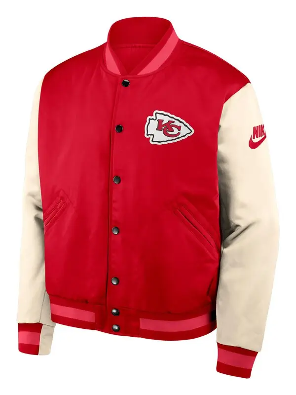 Nike Kansas City Chiefs Rewind Legacy Nfl Full-snap Bomber Jacket - Red