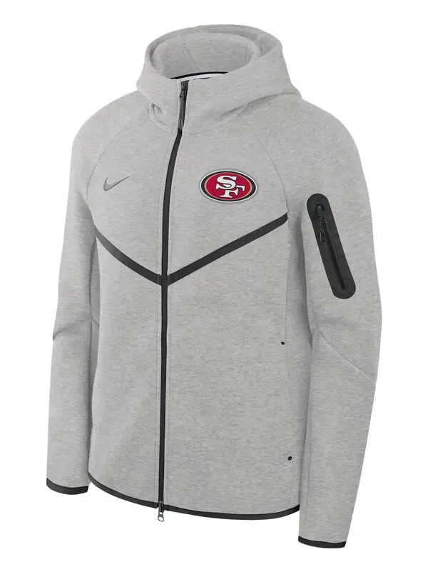 Nike San Francisco 49ers Tech Fleece Windrunner Nfl Full-zip Hooded Jacket - Grey