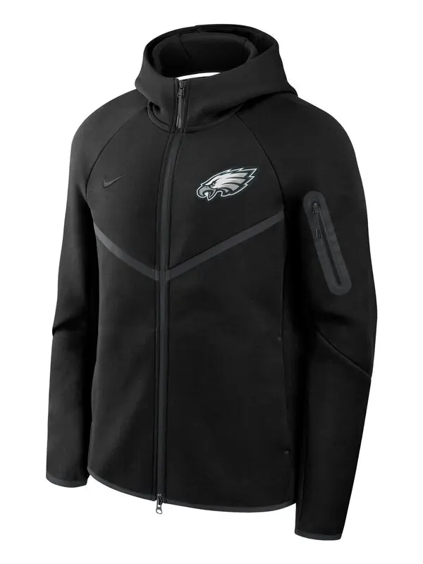 Nike Philadelphia Eagles Tech Fleece Windrunner Nfl Full-zip Hooded Jacket - Black