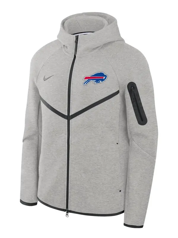 Nike Buffalo Bills Tech Fleece Windrunner Nfl Full-zip Hooded Jacket - Grey