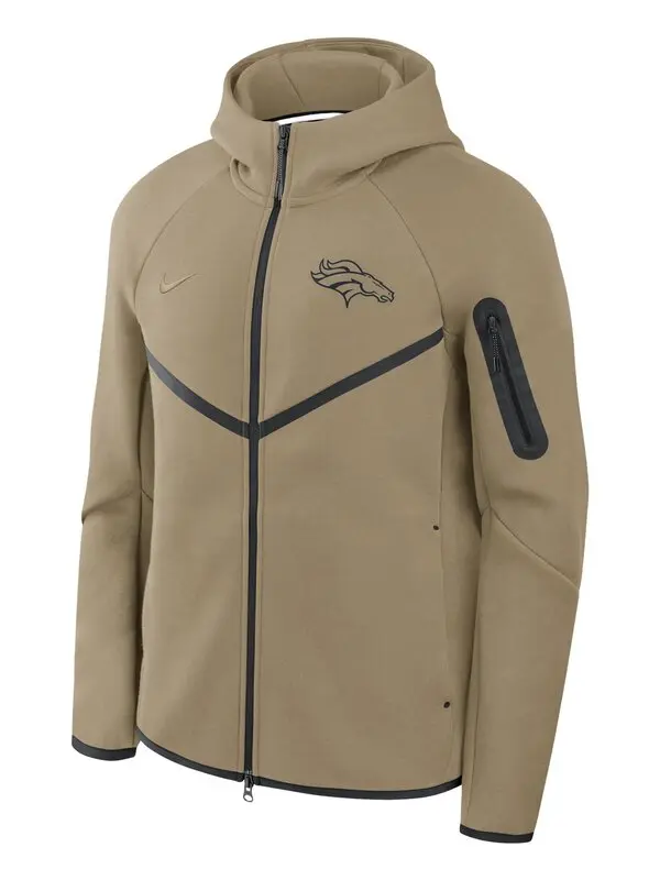 Nike Denver Broncos Tech Fleece Windrunner Nfl Full-zip Hooded Jacket - Brown