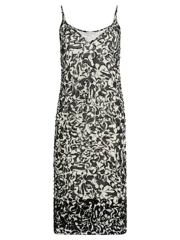 Dries Van Noten Denya Embellished Georgette Midi Dress - Black