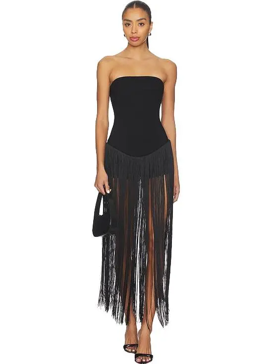 Superdown Fringe Romper - Black