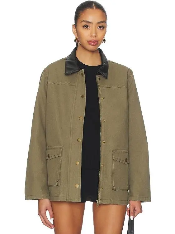 MORE TO COME Gloria Barn Jacket - Olive Green