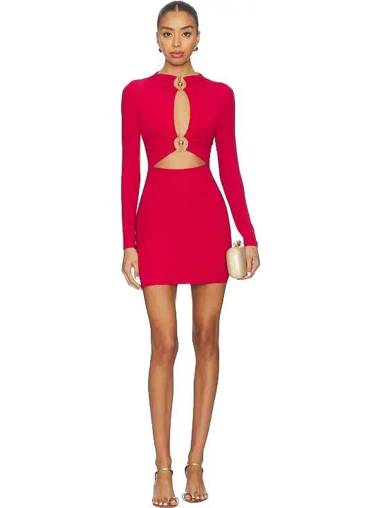 Superdown Sarah Cut Out Dress - Dark Red