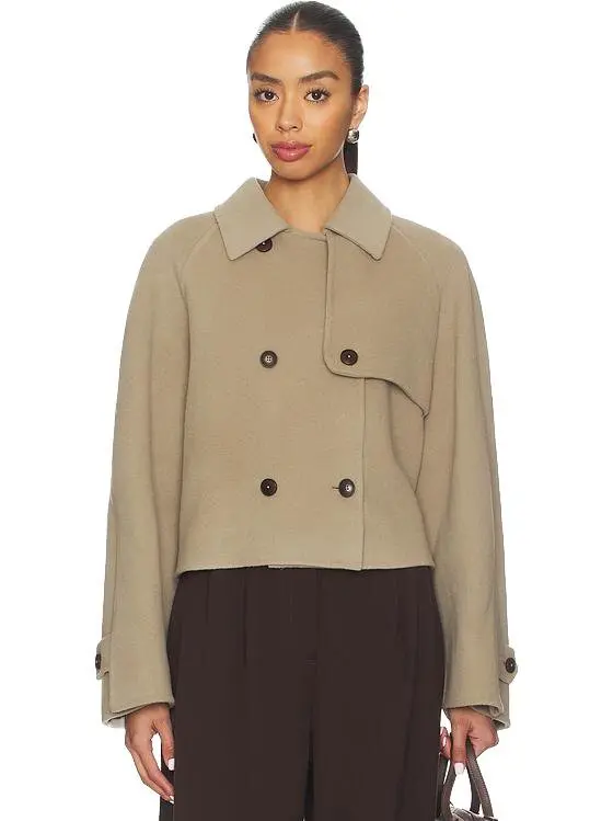 Closed Cropped Trench - Clay Beige