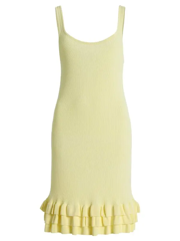 Brandon Maxwell Sutter Knit Mini Dress - Yellow