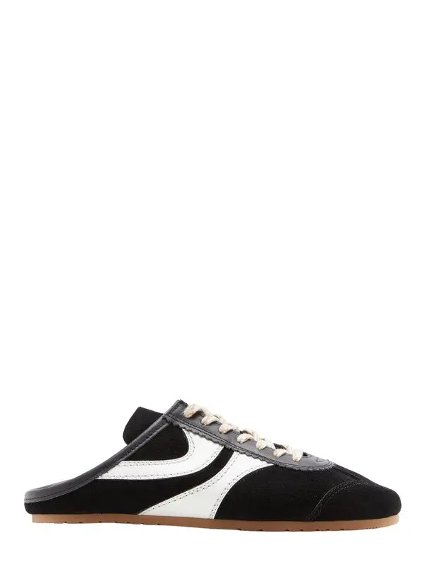 Dries Van Noten Suede Sneaker Mules - Black,white