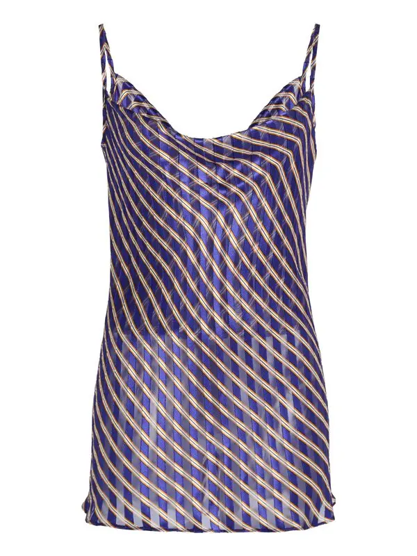 Dries Van Noten Striped Devoré Camisole - Purple