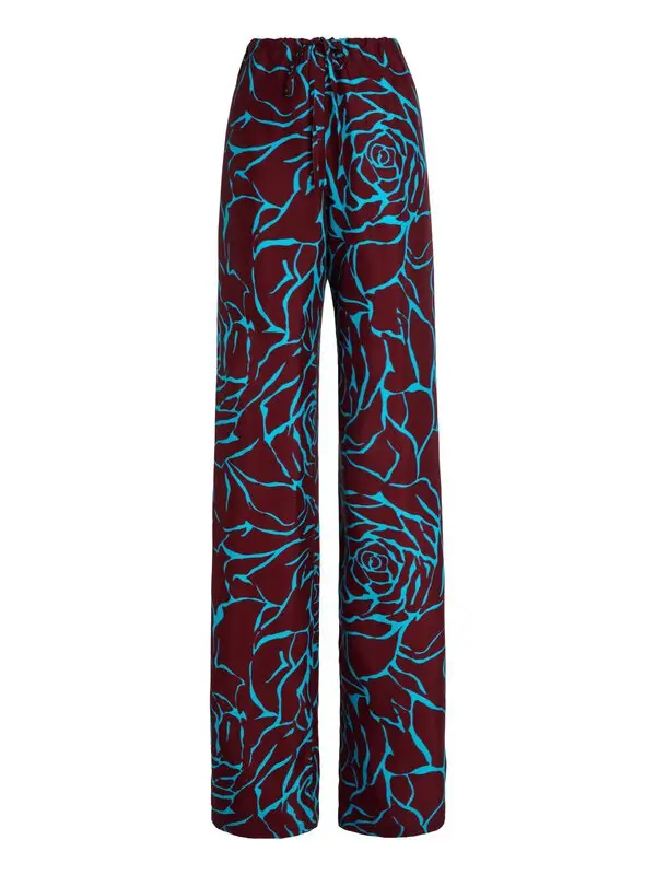 Dries Van Noten Pachas Printed Straight-leg Pants - Burgundy
