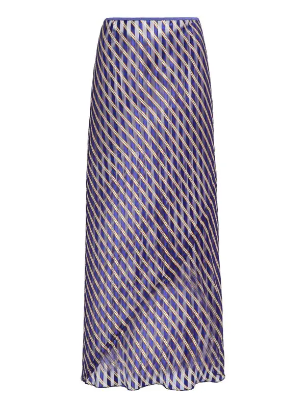 Dries Van Noten Sati Diagonal-striped Skirt - Purple