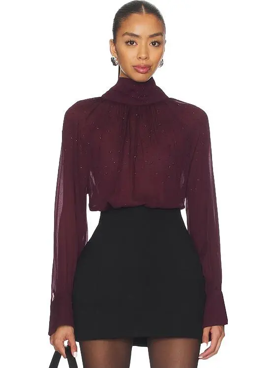 Generation Love Noor Crystal Blouse - Cabernet