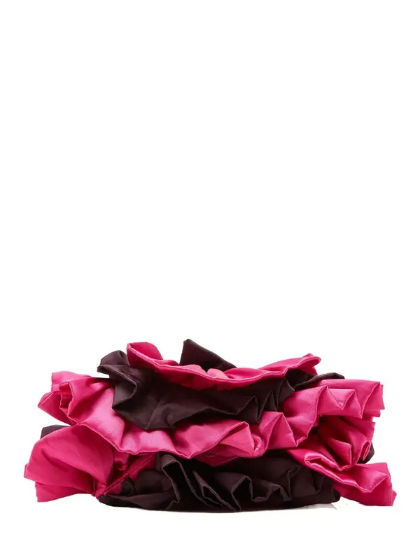 Dries Van Noten Ruffle Satin Clutch - Multi