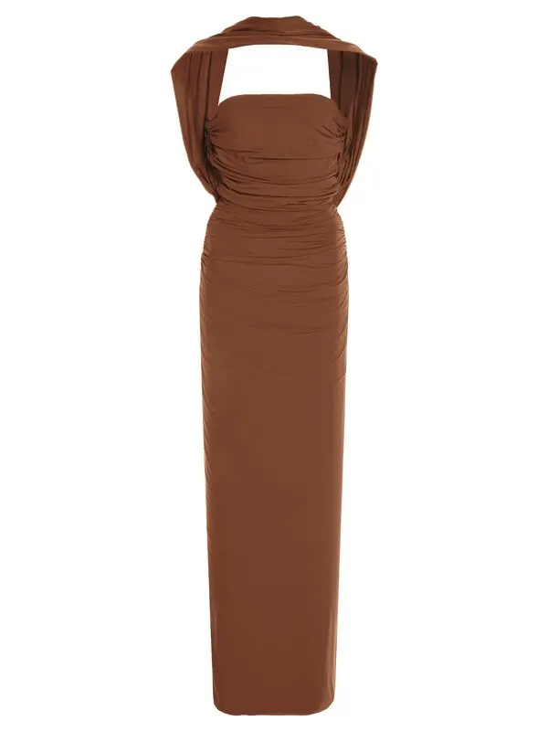 MAYGEL CORONEL Mulett Strapless Maxi Dress - Brown