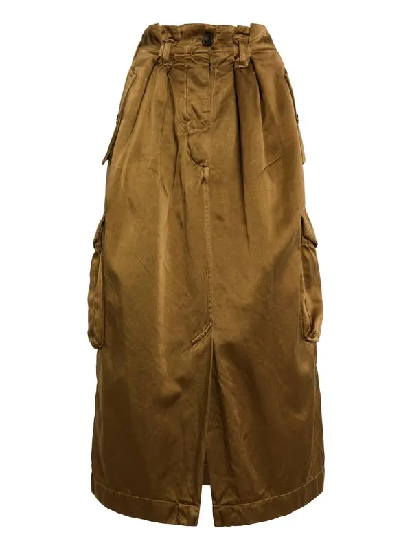 Dries Van Noten Savannah Cotton-blend Twill Midi Skirt - Green