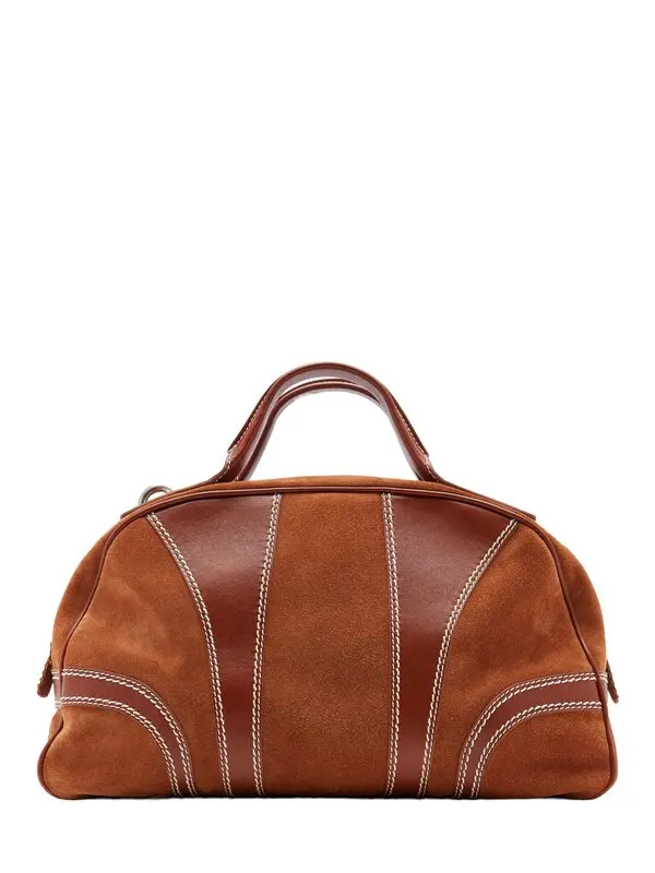 Dries Van Noten Dustin Leather Bowling Bag - Brown