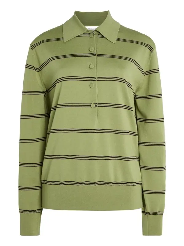 Dries Van Noten Tuno Striped Polo Sweater - Stripe