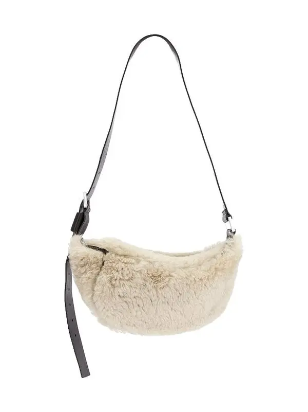 ALLSAINTS Luna Shearling Crossbody - Natural & Black