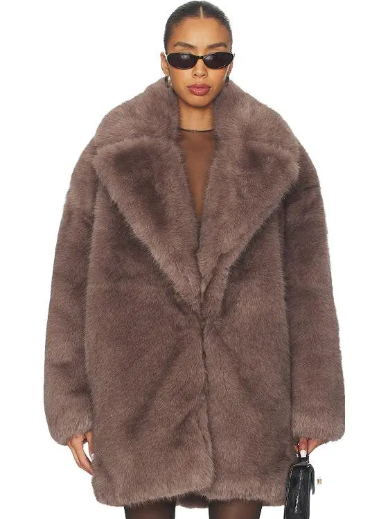 Ronny Kobo Fonzee Coat - Grey Brown