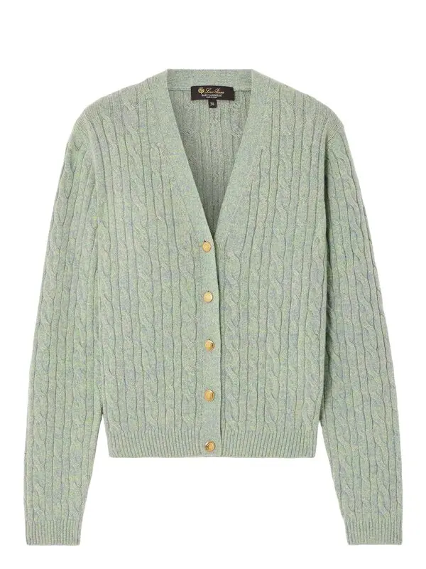 Loro Piana Cable-knit Cashmere Cardigan - Green