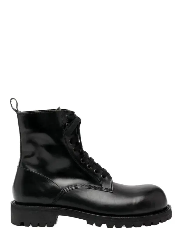 Comme Des Garçons Leather Lace-up Boots - Black