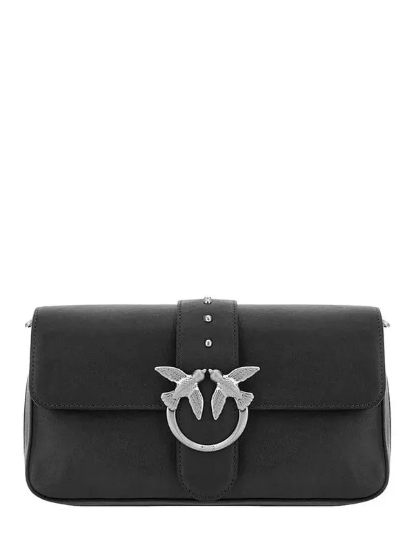 Pinko Classic Leather Shoulder Bag - Black